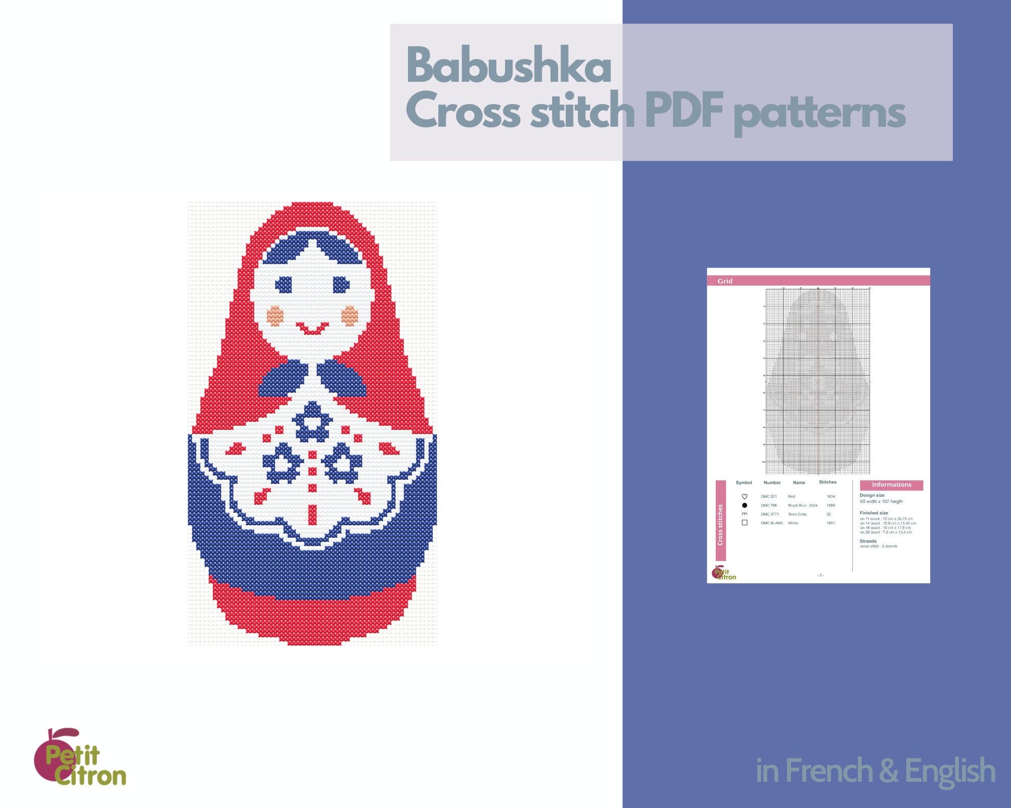 Babushka Cross Stitch Grids PDF Pattern - Etsy