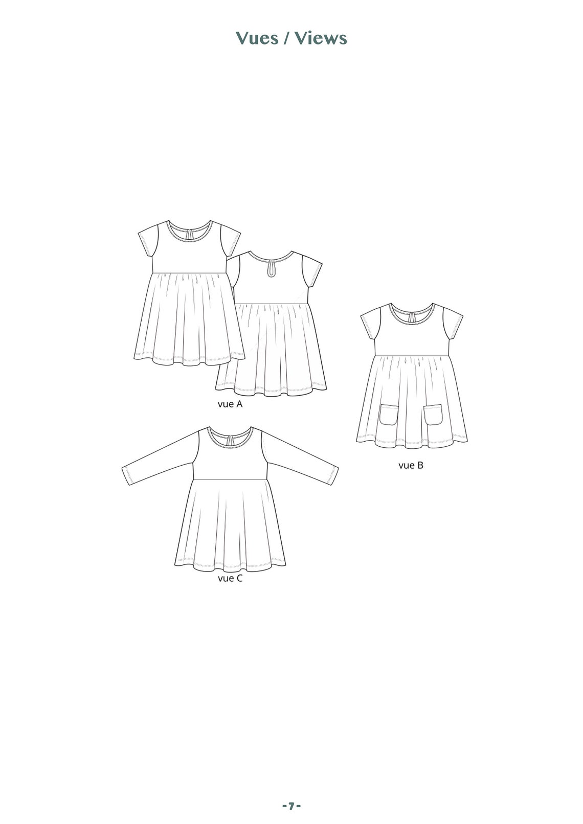 Sewing Pattern Jersey Dress for Children 3 to 14 Years Old - Etsy