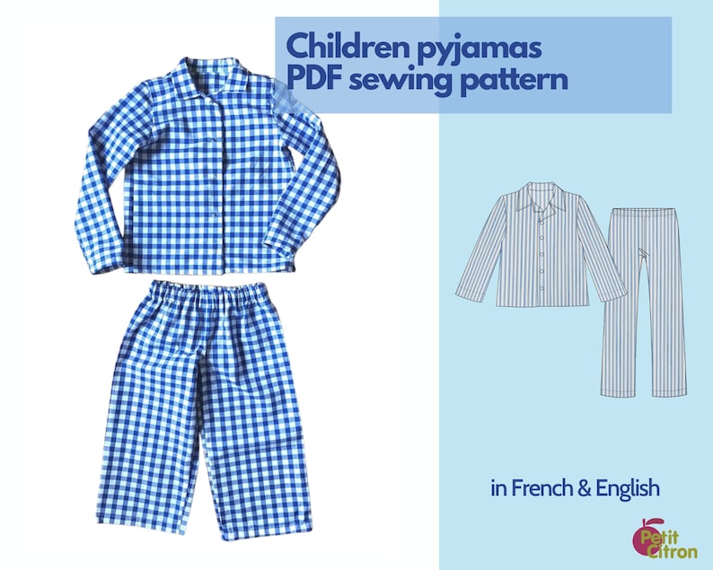 Children Pyjamas Sewing Pattern PDF 3 to 14 Years Old - Etsy
