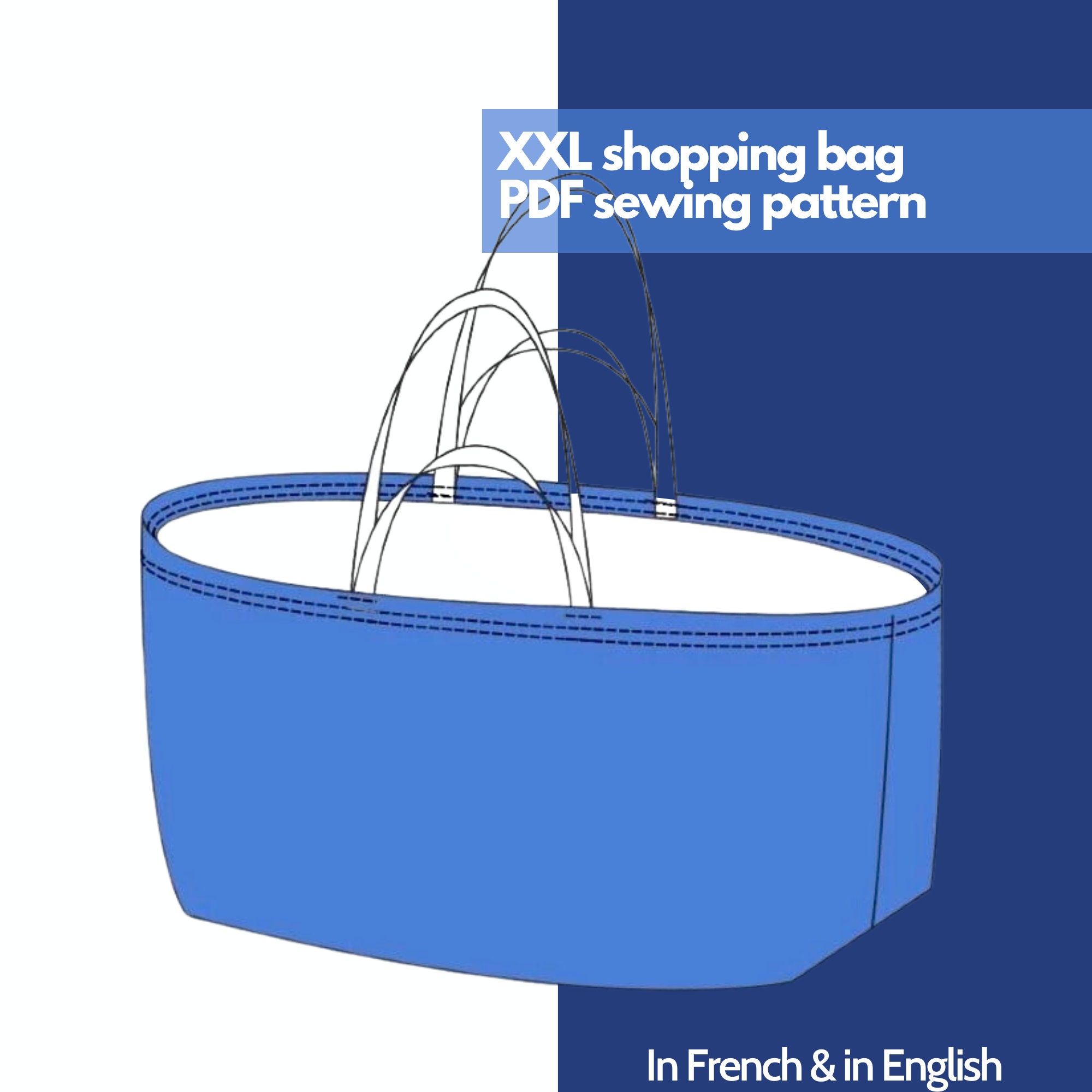 XXL Tote Bag PDF Sewing Pattern - Market, Supermarket, Oversize ...
