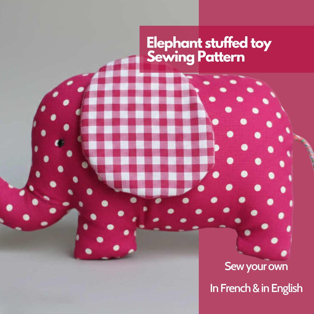 Elephant Plush Sewing Pattern - 20 Cm - Instant PDF Download, Kids ...