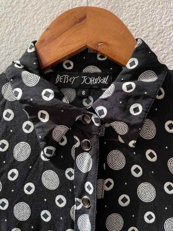 Vintage 90’s Betsey Johnson Black White Polka Dot Spi… - Gem