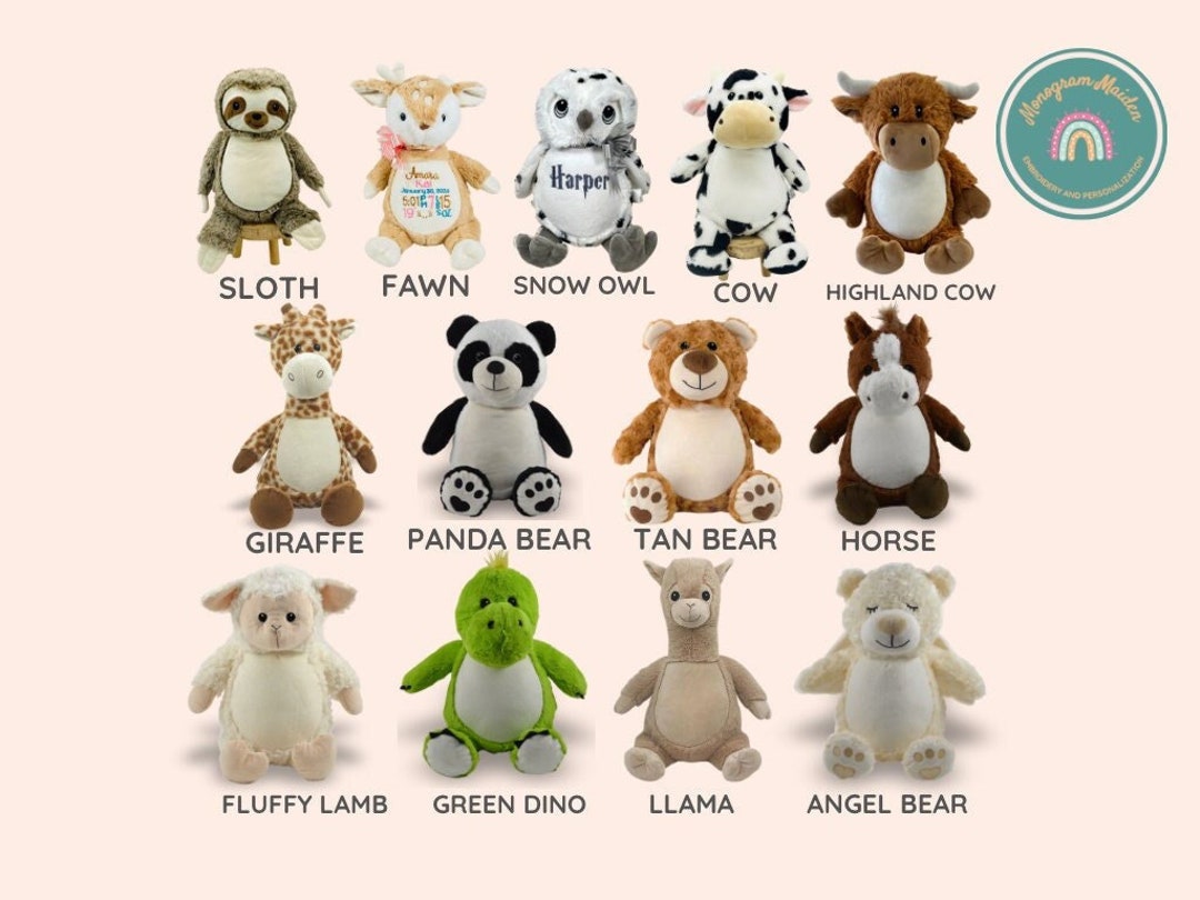 Personalized Stuffed Animal Embroidered Plushies Custom - Etsy