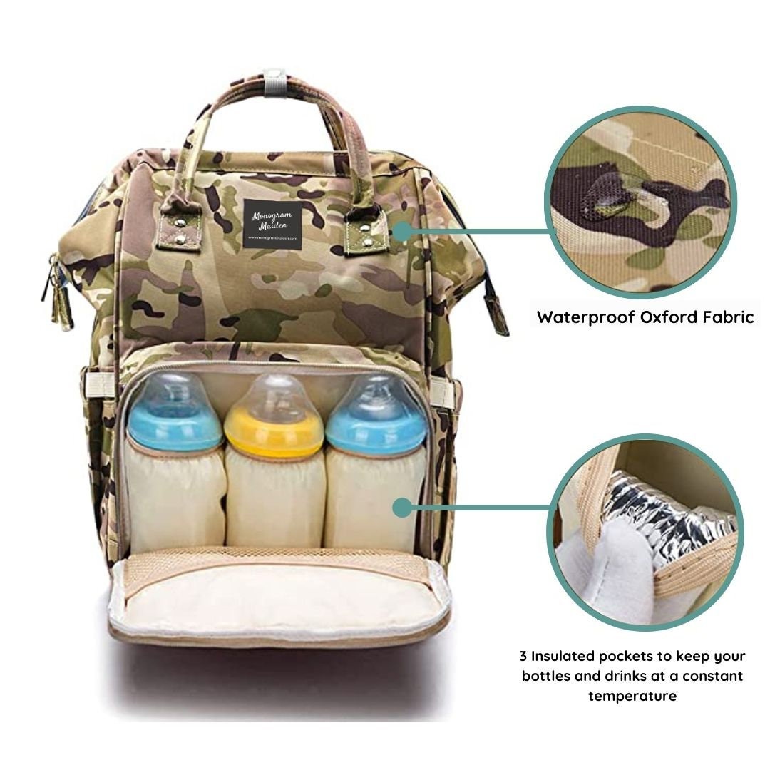 Personalized Camouflage Diaper Bag Backpack - Embroidered Nappy Bag ...