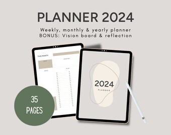 Digital Planner | Yearly Planner | Monthly Planner | Weekly Planner ...