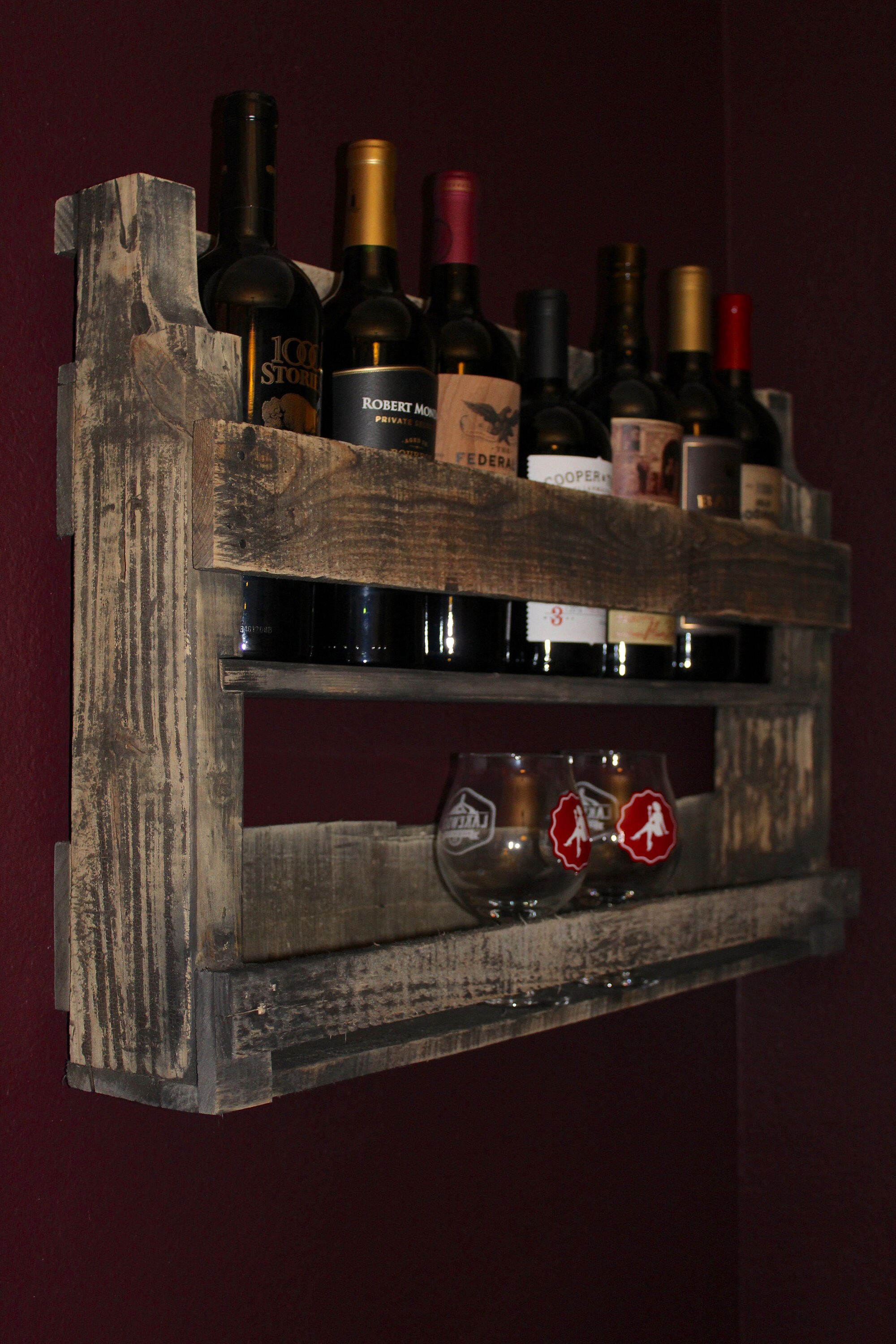 Rustic Wine or Whiskey Rack - Etsy