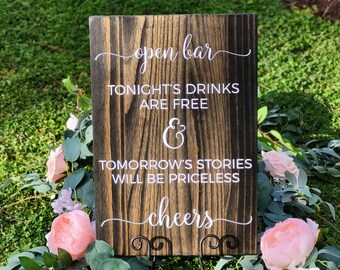 Free Drinks Tomorrow Sign - Etsy