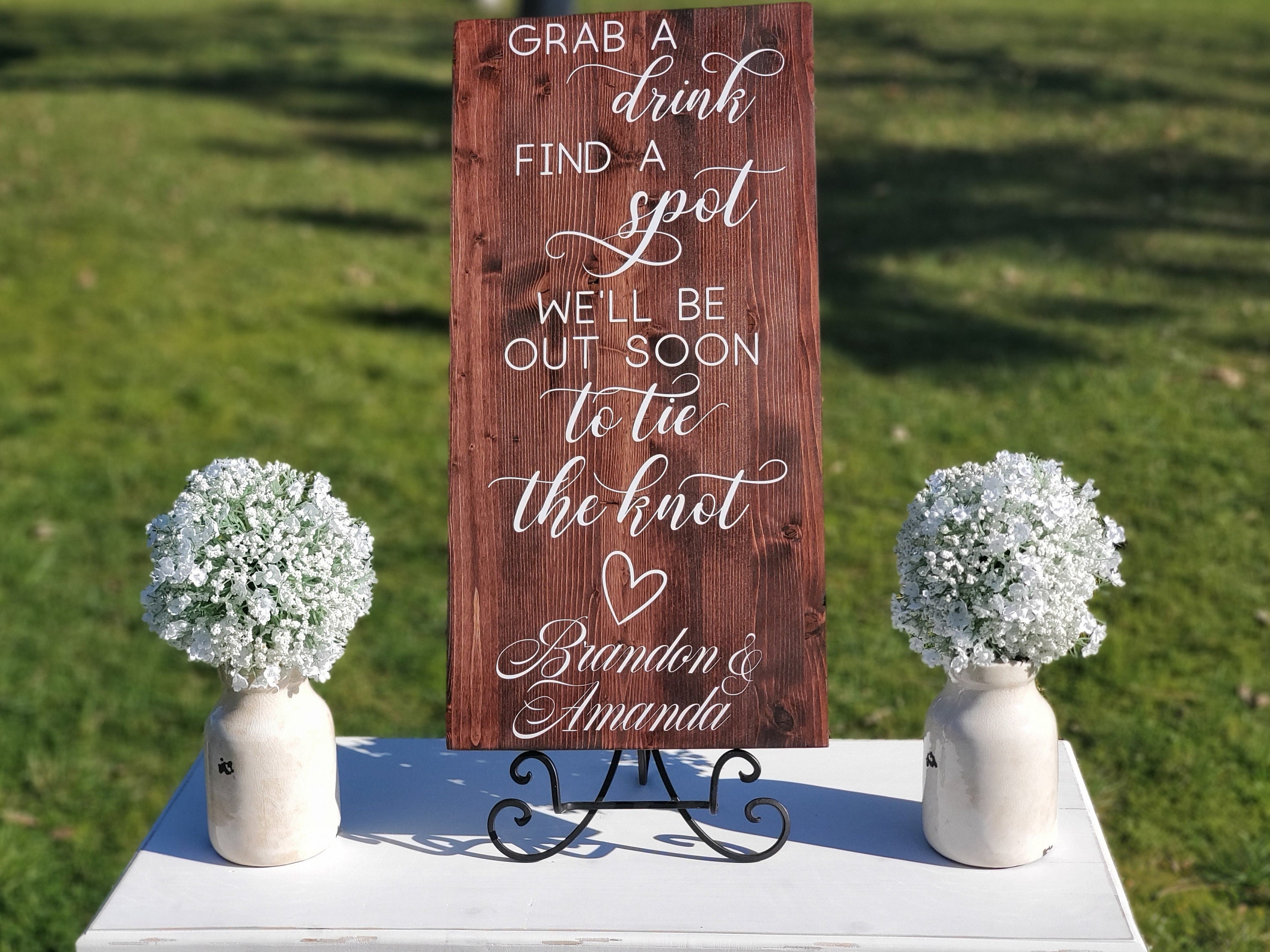 Wedding Ceremony Sign/grab a Drink/find a Spot/we'll Be - Etsy
