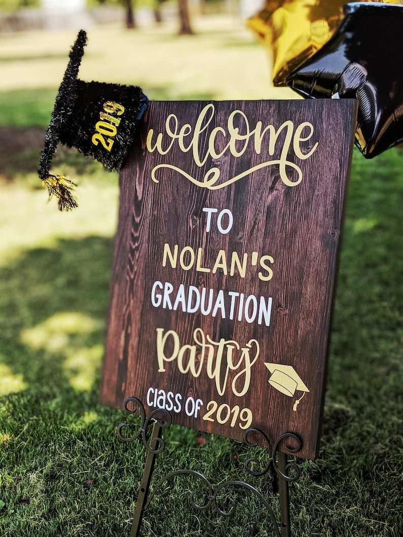 Grad Party Sign/graduation Party Sign/ Wood Grad Sign/ Grad - Etsy