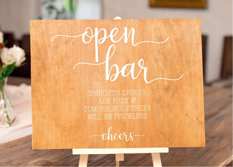 Open Bar Sign/Wedding Bar Sign/Wedding Drink Sign/Wedding | Etsy