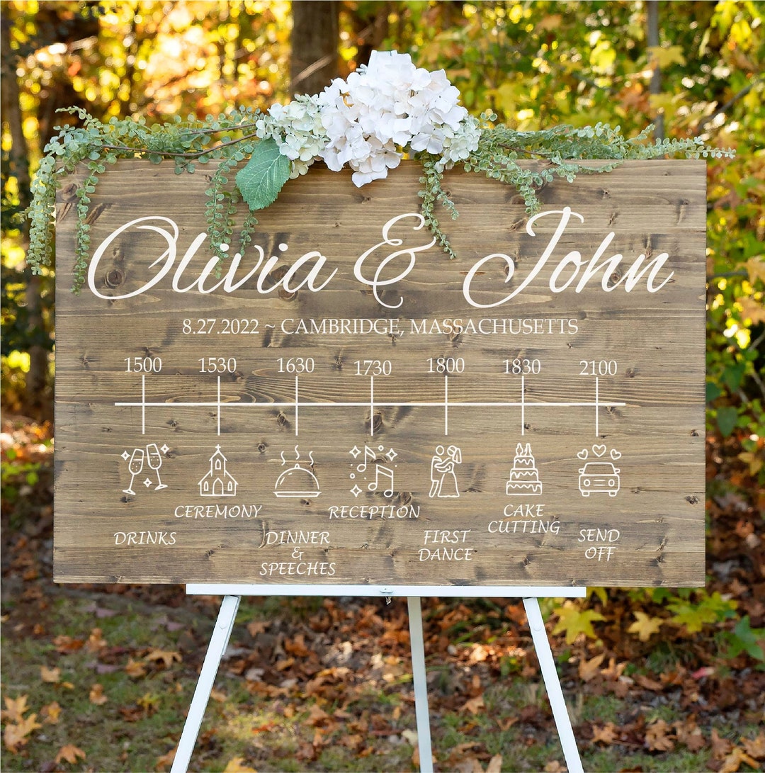 Wedding Welcome Timeline Wood Sign-wood Wedding Sign-wedding Order of ...