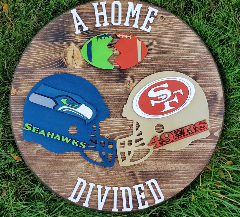 A Home Divided Football Team Sign/ House Divided Team Sign/ - Etsy