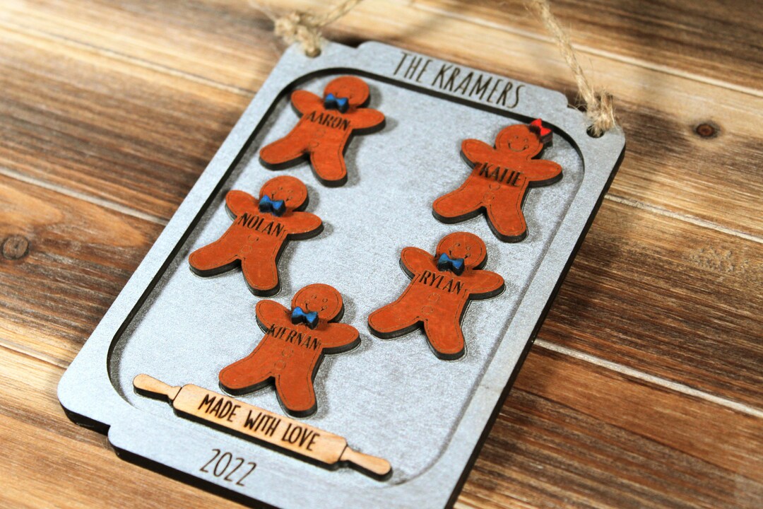 Gingerbread Man Ornament/ Family Gingerbread Ornament/ Cookie Sheet ...
