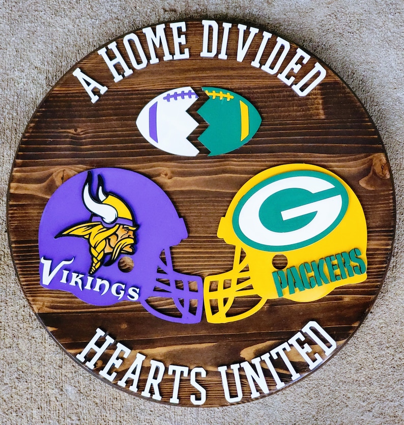 A Home Divided Football Team Sign/ House Divided Team Sign/ - Etsy