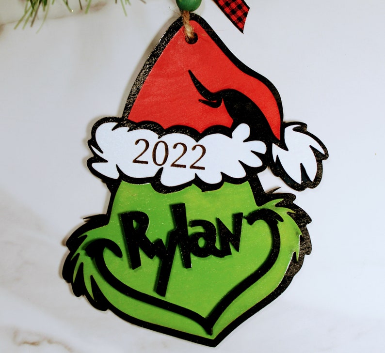 Grinch Personalized Ornament/ Grinch Name Ornament/ Kids Grinch ...