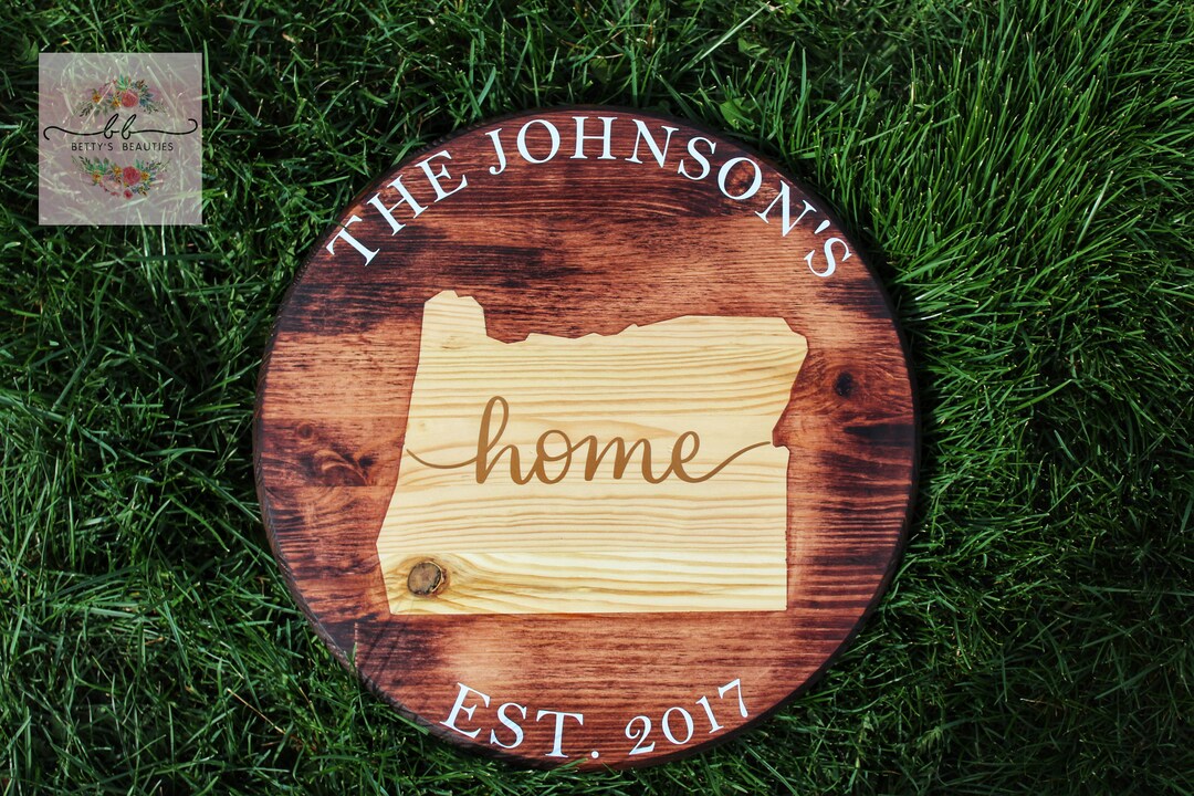 Home State Sign/est. State Sign/family Name Sign/custom Home Sign ...