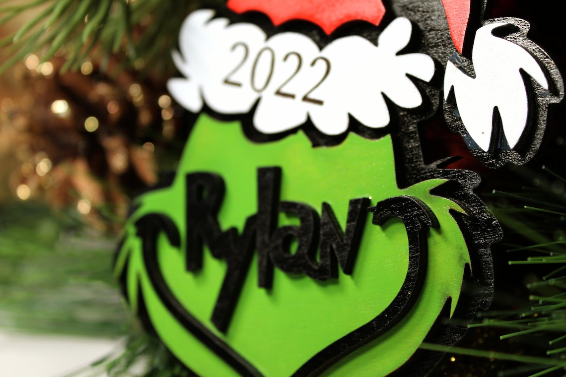 Grinch Personalized Ornament/ Grinch Name Ornament/ Kids - Etsy