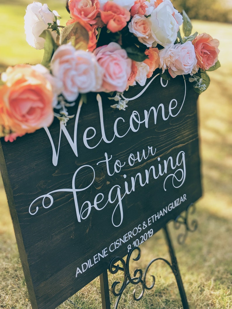 Welcome to Our Beginning/our Beginning Sign/wedding Welcome - Etsy