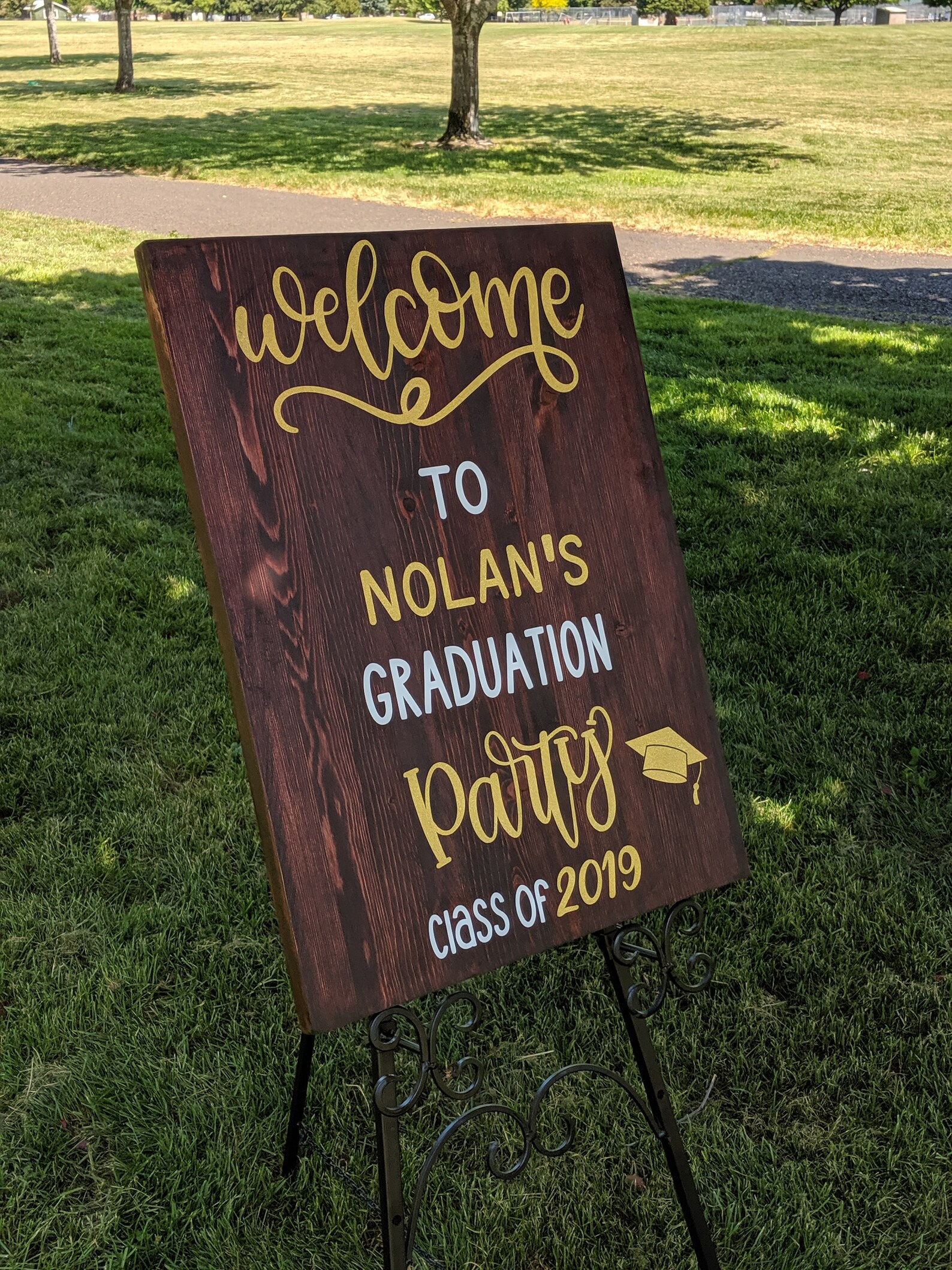 Grad Party Sign/graduation Party Sign/ Wood Grad Sign/ Grad Welcome ...