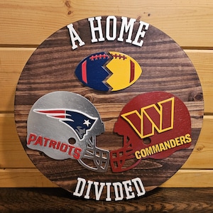 Home Divided Football Team Sign House Divided Sports Team Sign Wood ...