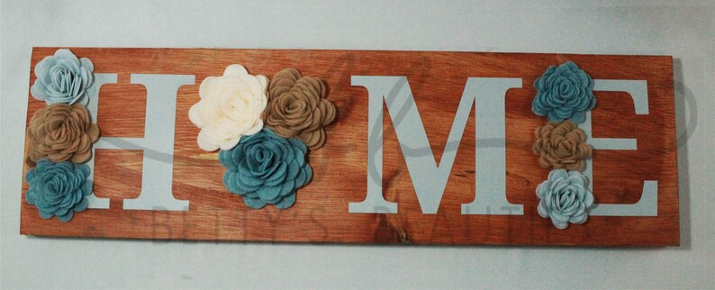 Floral Home Sign/wooden Home Sign/ Wood and Flower Sign/home | Etsy