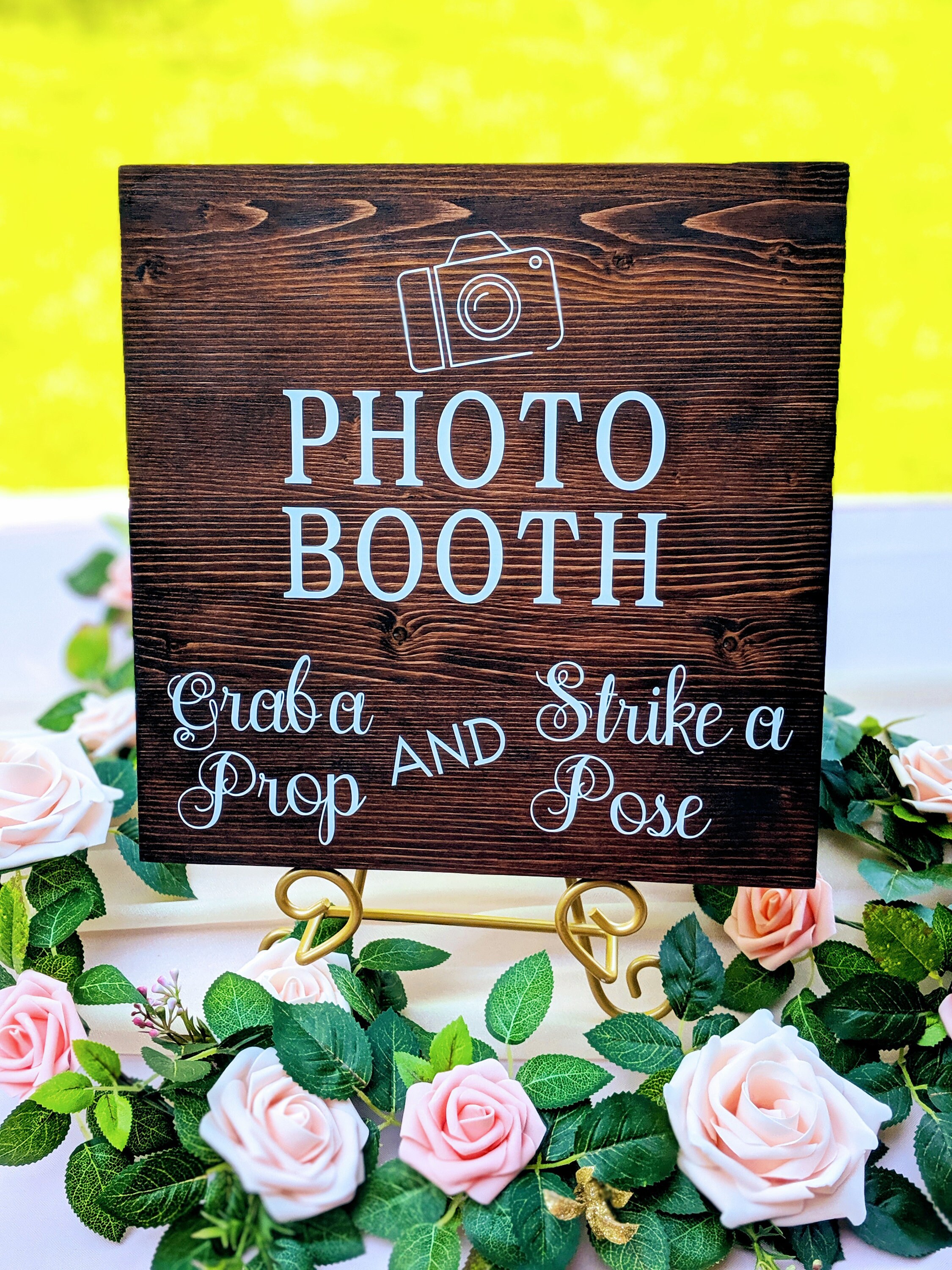 Photo Booth Sign/grab a Prop Sign/strike a Pose Sign/wedding - Etsy