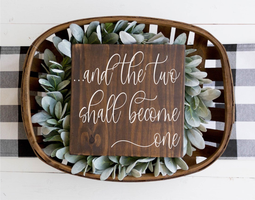Two Shall Become One/ephesians 5:31/wedding Bible Verse Wood Bible ...