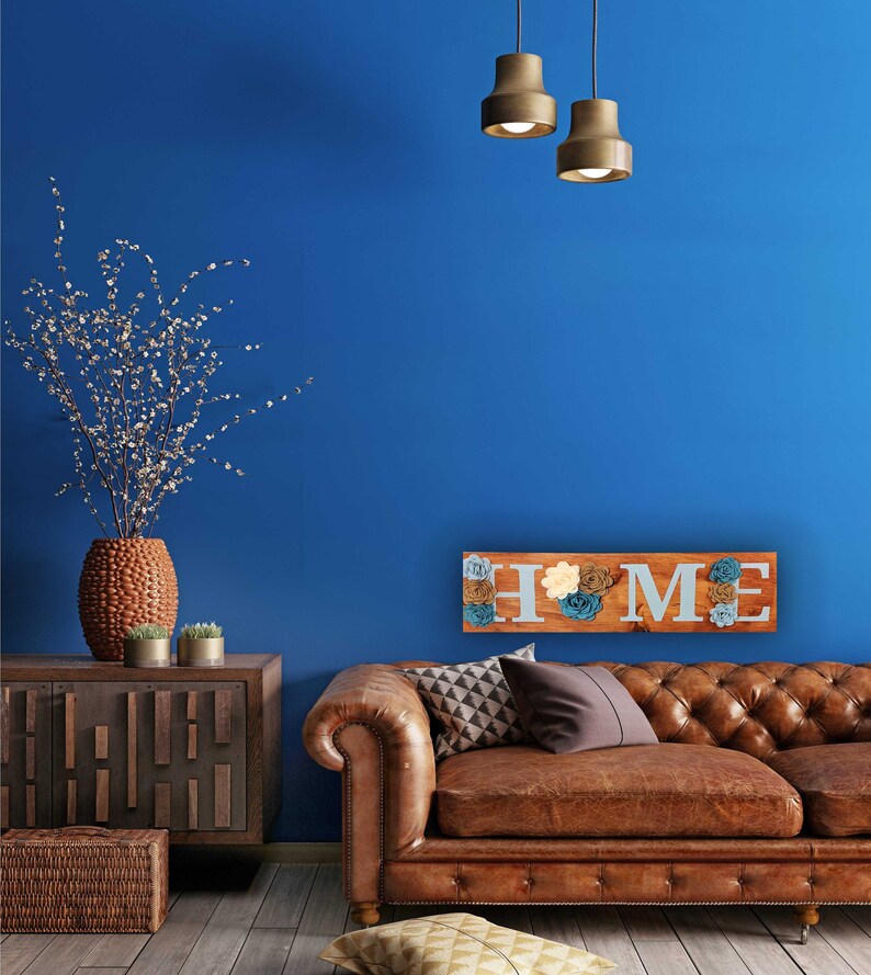 Floral Home Sign/wooden Home Sign/ Wood and Flower Sign/home | Etsy