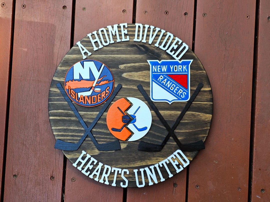 Home Divided Hockey Team Sign/ Hockey Rivalry Sports Team Sign/ Laser ...