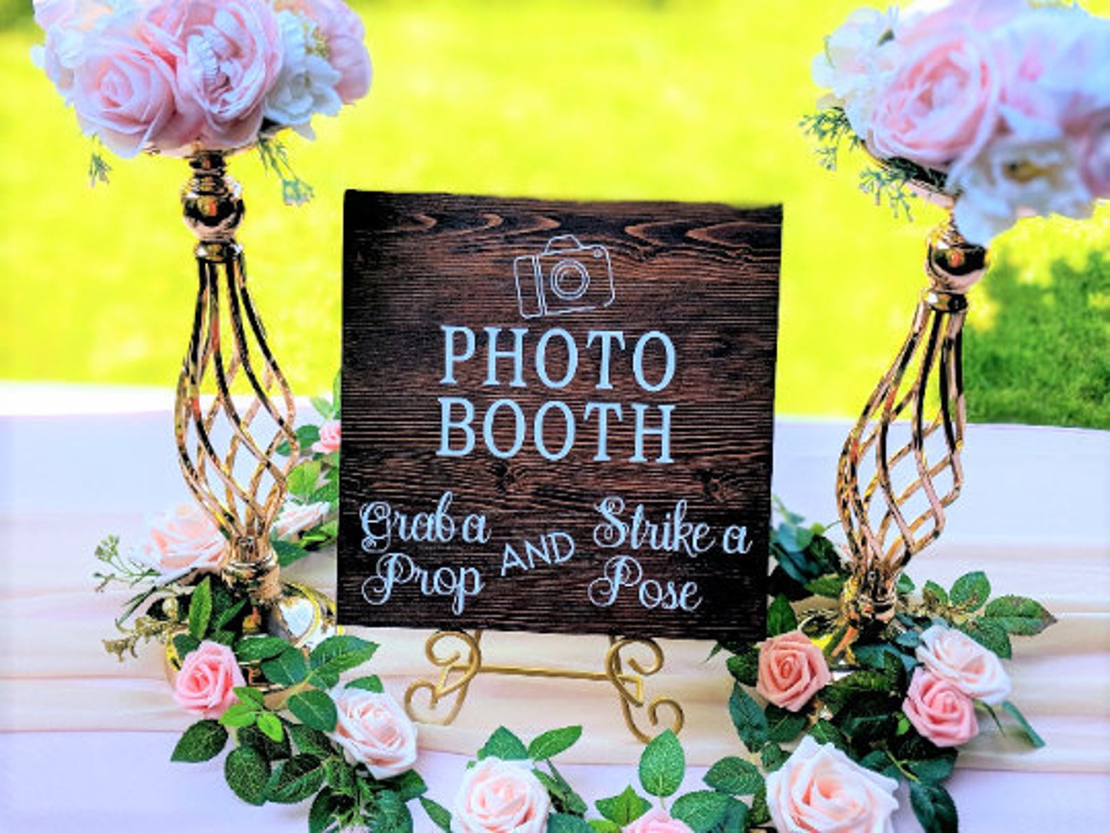Photo Booth Sign/grab a Prop Sign/strike a Pose Sign/wedding - Etsy