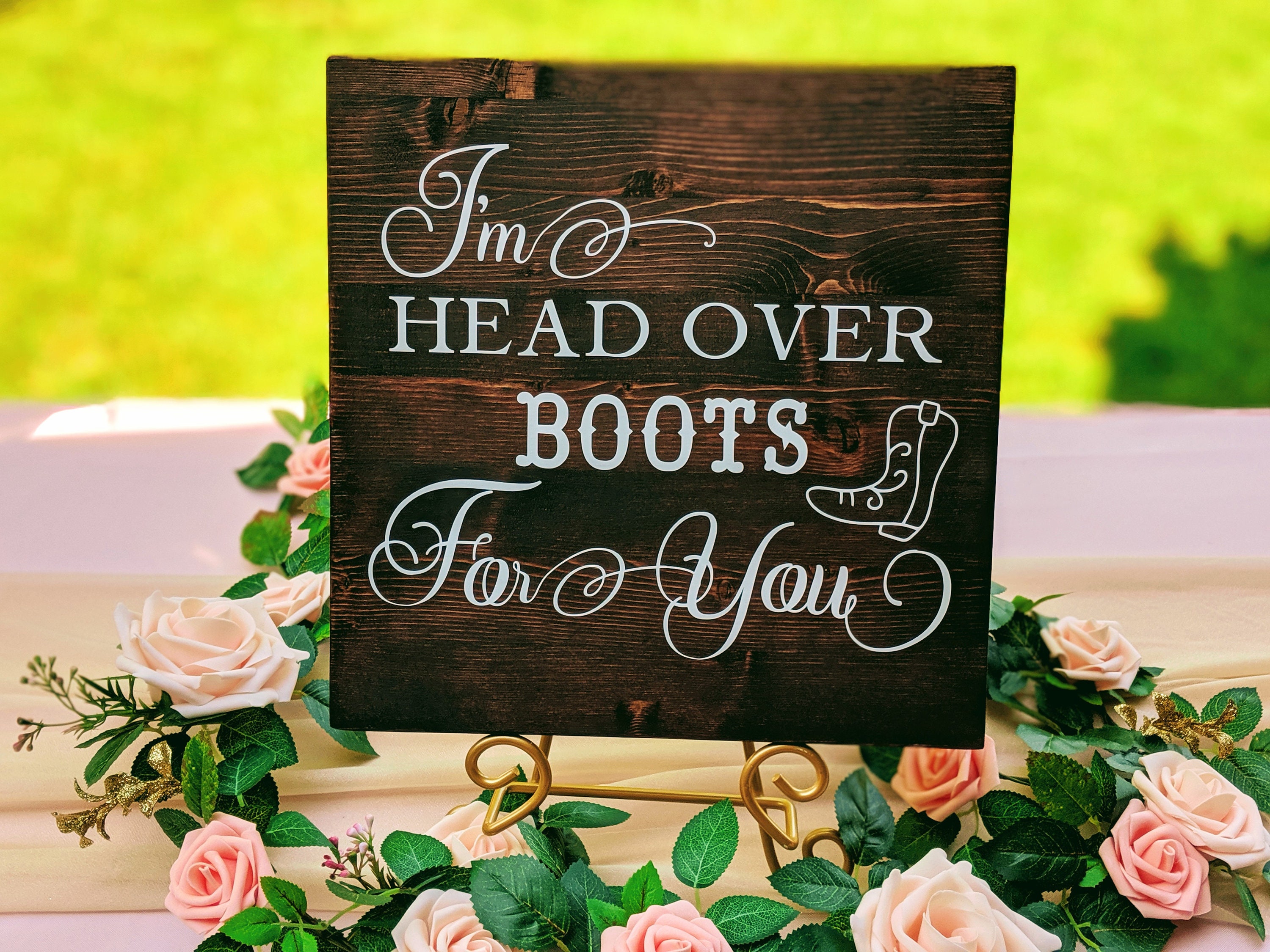 Head Over Boots for You/country Wedding Sign/rustic Wedding - Etsy