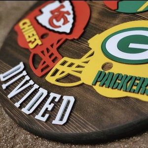 A Home Divided Football Team Sign/ House Divided Team Sign/ Football ...