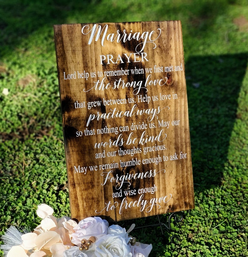 Marriage Prayer Wood Sign/wedding Prayer/ Wedding Love Sign/ Wedding ...
