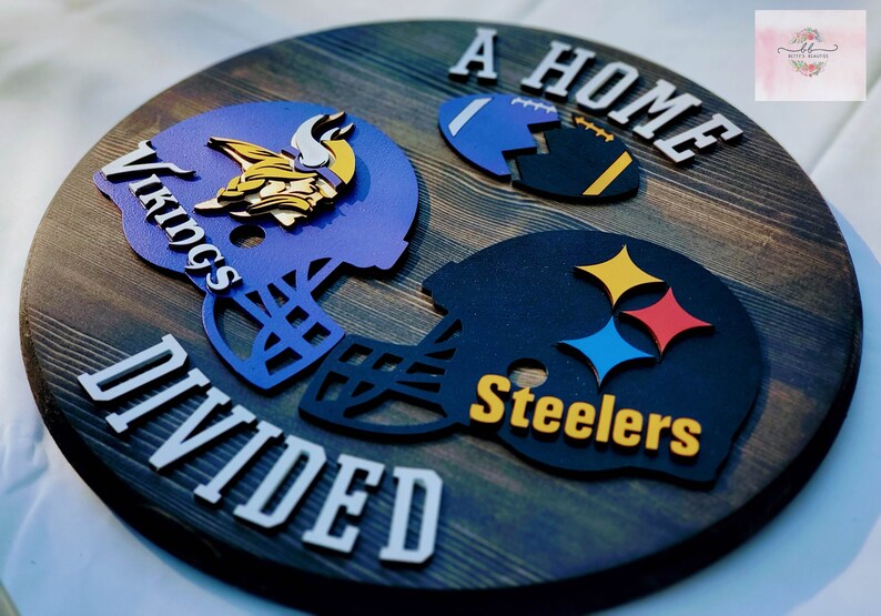 A Home Divided Football Team Sign/ House Divided Team Sign/ - Etsy