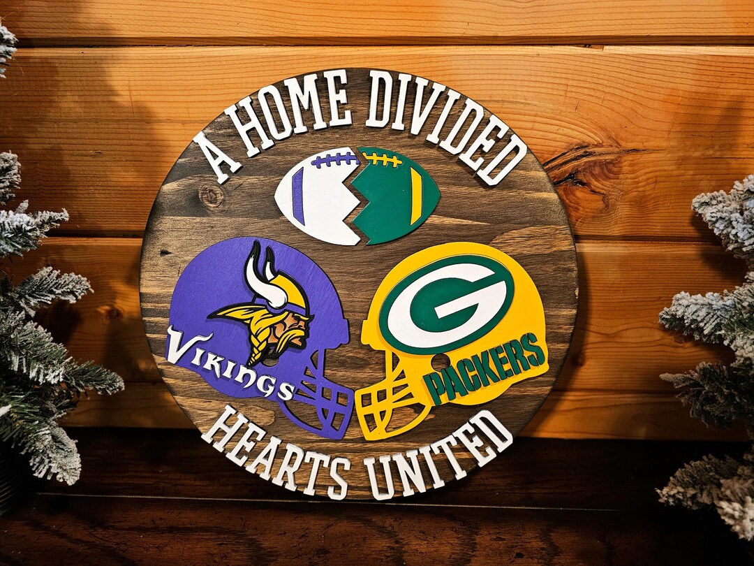 Home Divided Football Team Sign House Divided Sports Team Sign Wood ...
