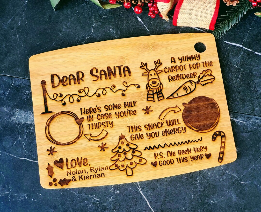 Personalized Santa Cookie Board/ Dear Santa Cookie Tray/engraved Santa ...