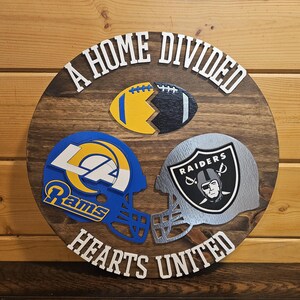 Home Divided Football Team Sign House Divided Sports Team Sign Wood ...
