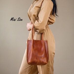 Mini Leather Bag Small Leather Tote Woman Leather Bag | Etsy Canada
