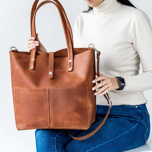 Vintage Leather Tote Bag Womens - Etsy