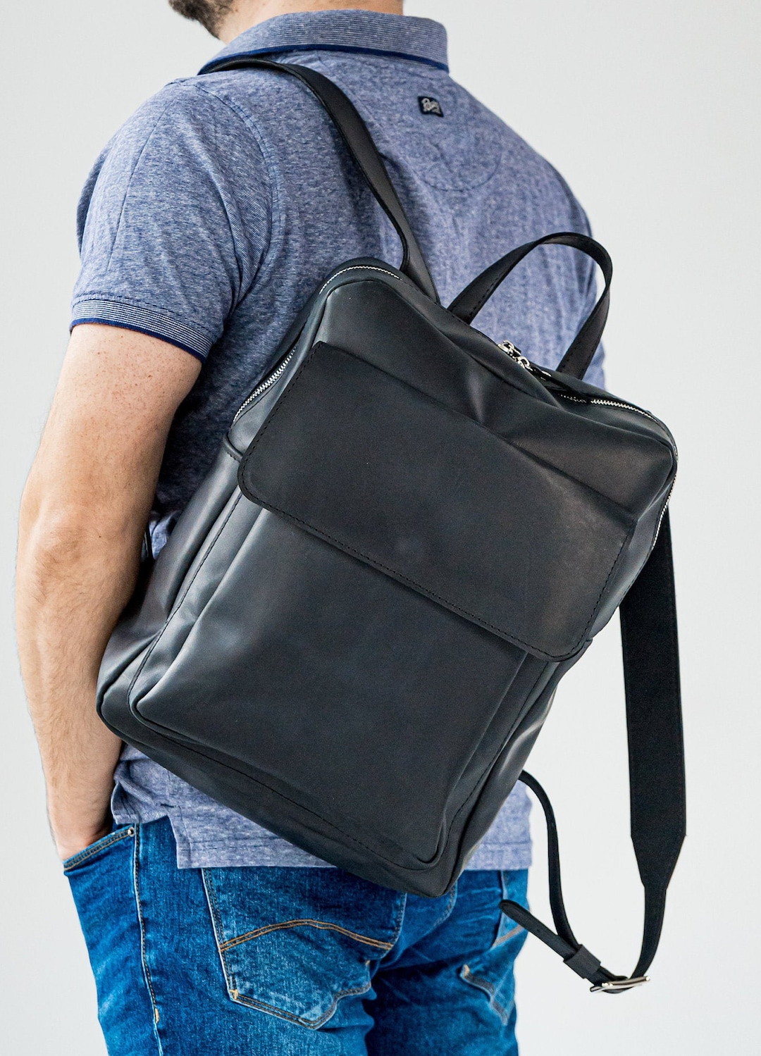 Large Backpack, Leather Backpack, Laptop Backpack, Unisex Backpack ...