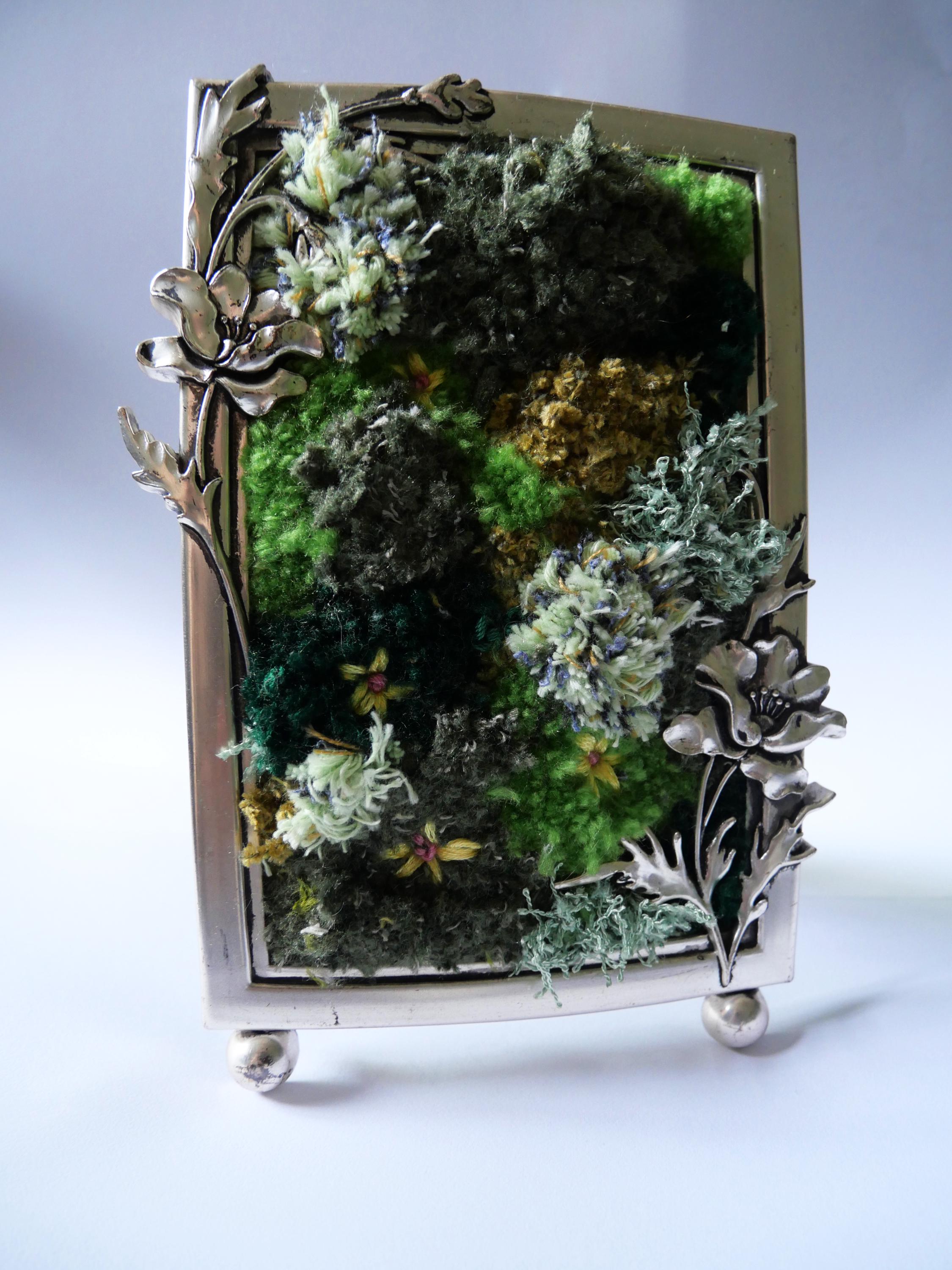 Embroidered Moss Framed Wall Hanging & Decor - Etsy