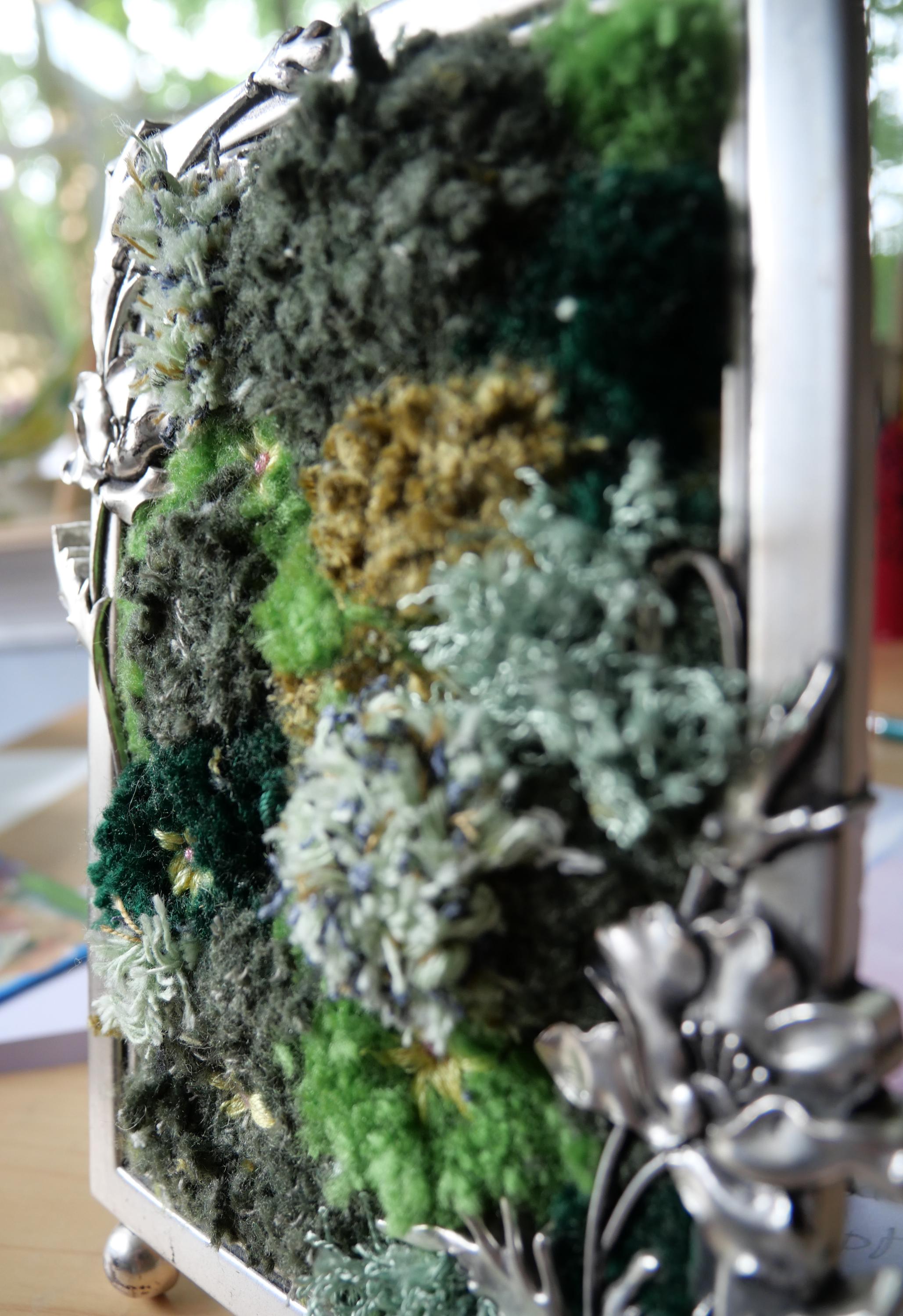 Embroidered Moss Framed Wall Hanging & Decor - Etsy