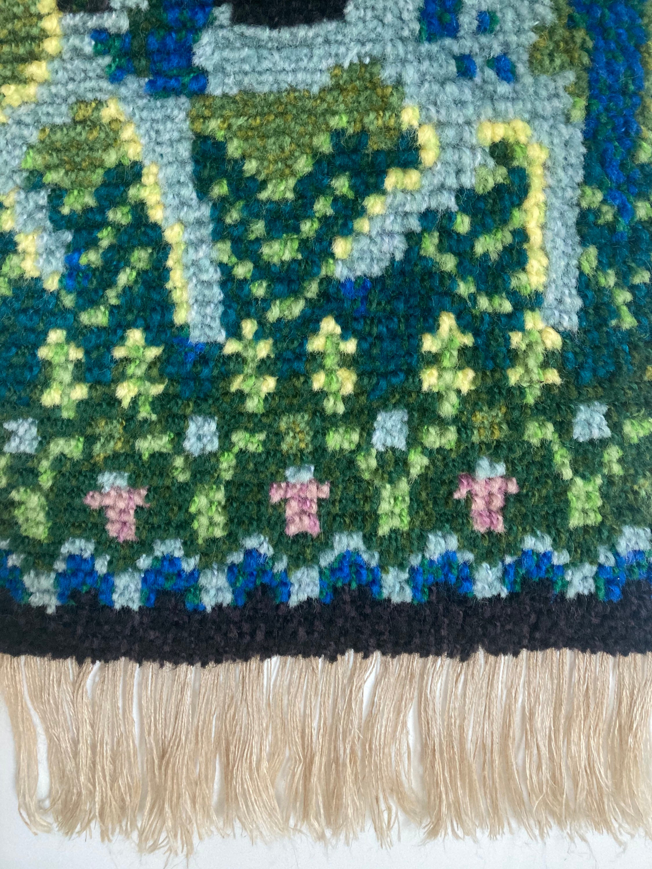 Vintage Swedish Woollen Rya Knot Wall Hanging - Etsy