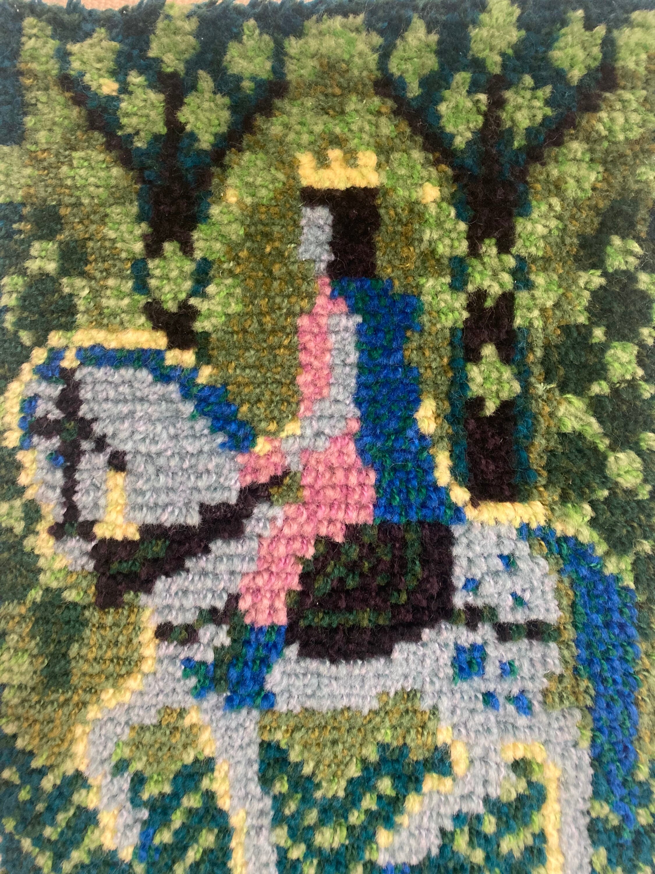 Vintage Swedish Woollen Rya Knot Wall Hanging - Etsy