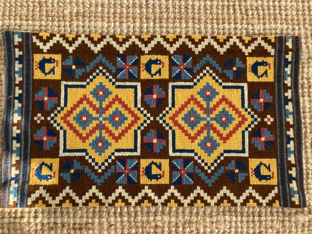 Vintage Swedish Hand Made Wool Twist Stitch Wall Hanging - Etsy