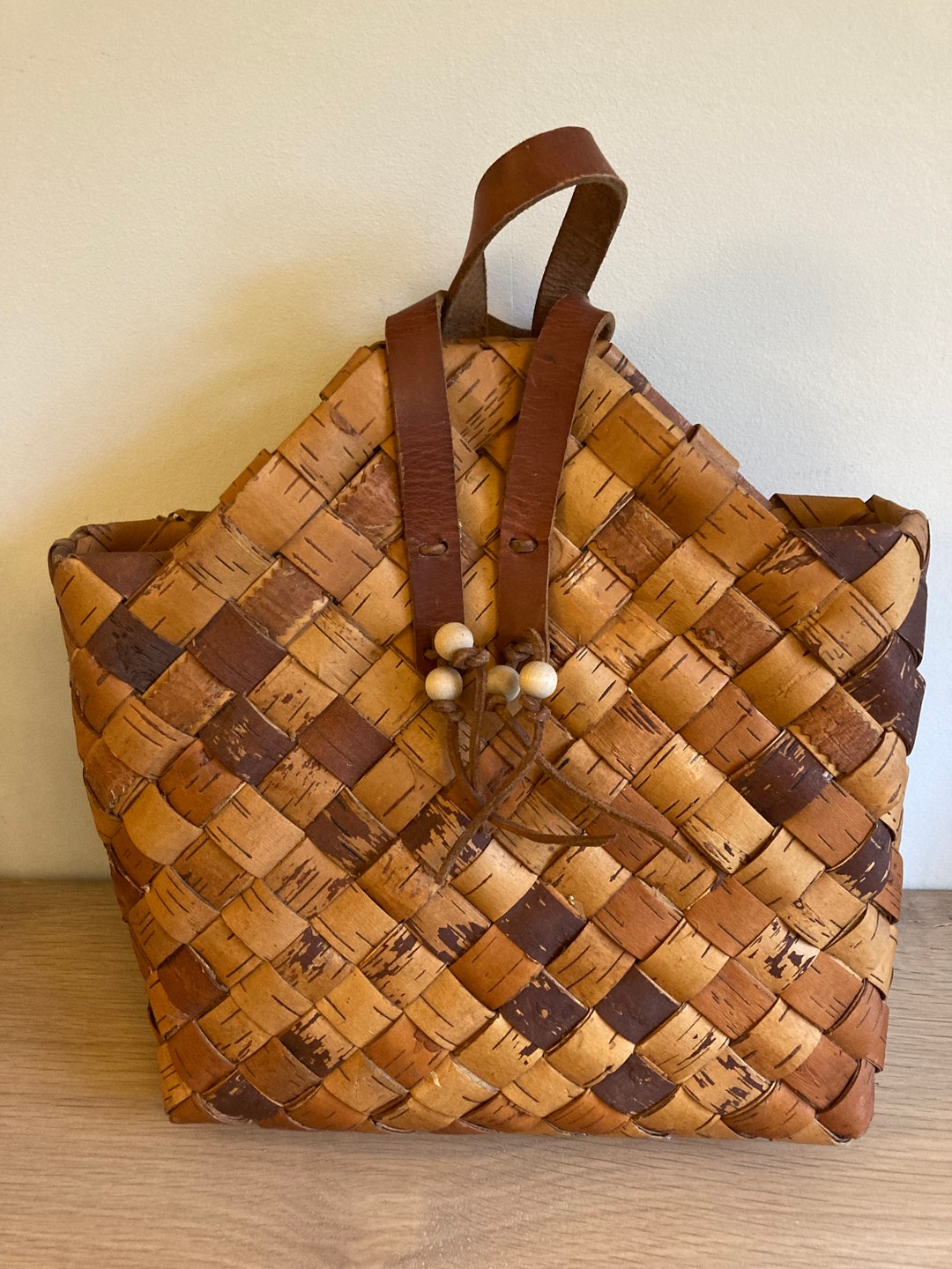 Vintage Handmade Scandinavian Braided Birch Bark Handbag - Etsy