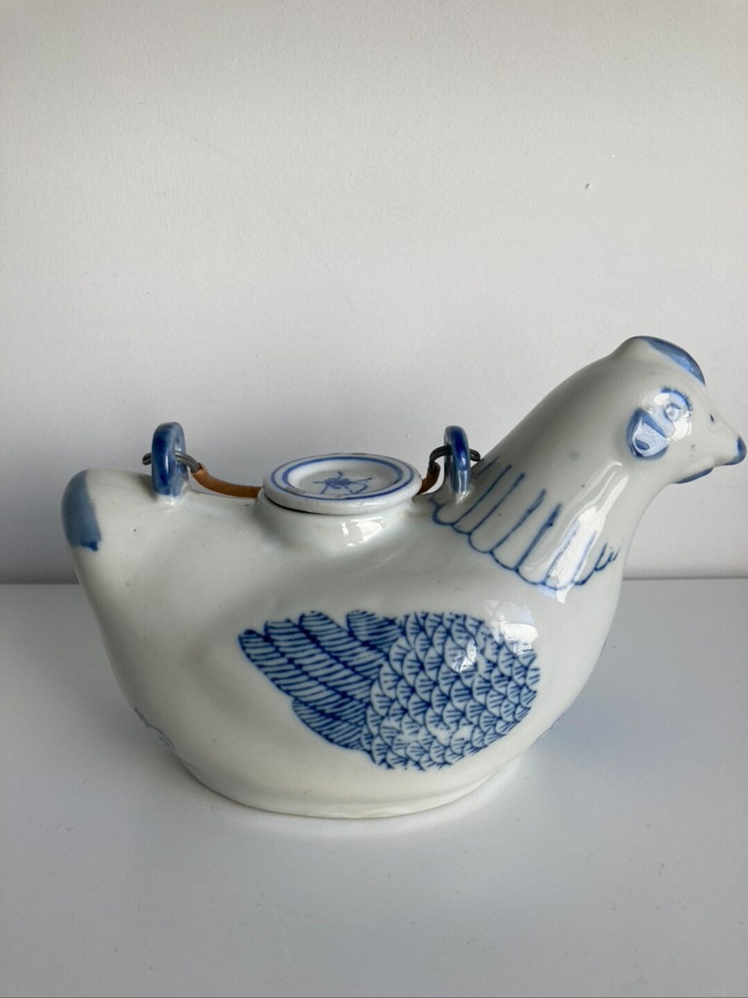 Vintage Chinese Hen Teapot - Blue and White Porcelain - Etsy