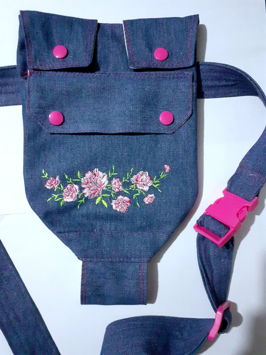 Embroidered Denim Nephrostomy Drainage Bag Cover With a Pocket ...