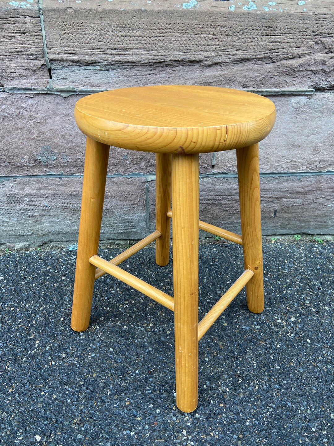 Vintage Stool Pine Fir Mountain Style Les Arcs Ski Resort Alps in the ...