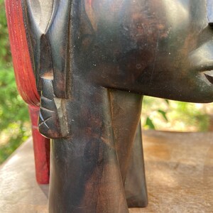 VINTAGE African Tribal EBONY Head Bust Carved Bust MAASAI African Woman ...